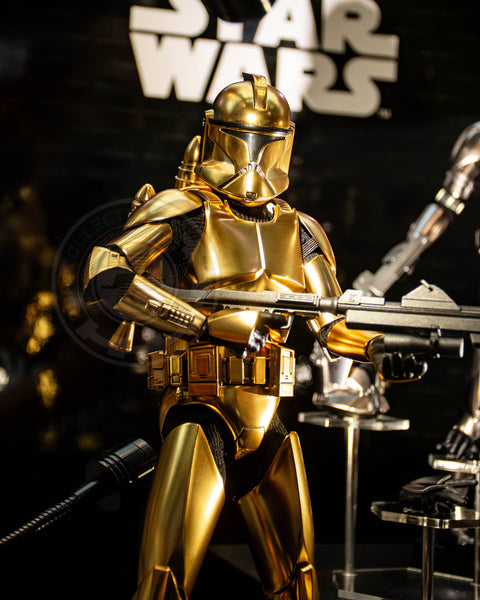 Hot Toys MMS735 Star Wars Clone Trooper Gold Chrome Version 1/6 Scale ...