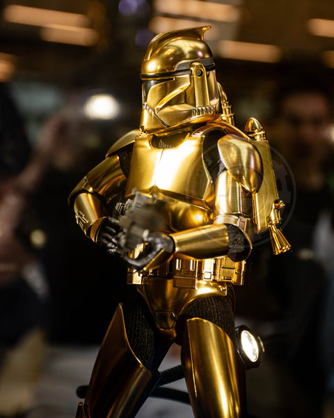Hot Toys MMS735 Star Wars Clone Trooper Gold Chrome Version 1/6 Scale ...